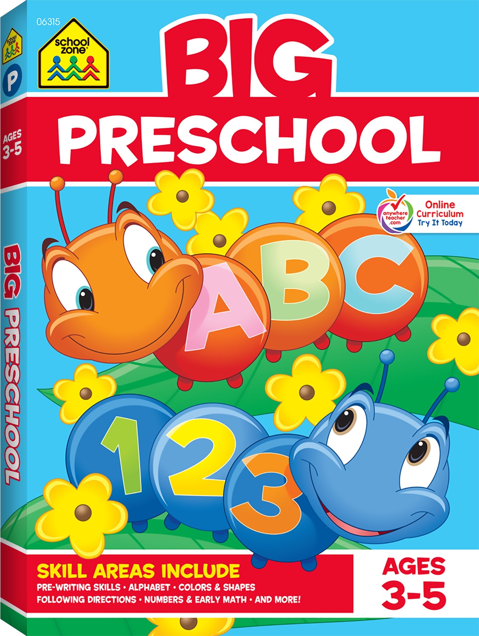  amazon School Zone Big Preschool Workbook Ages 3 To 5 Colors 