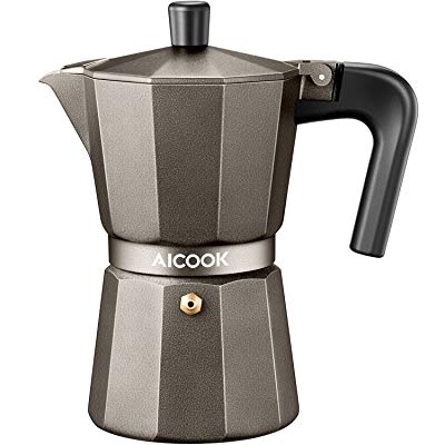 [Amazon] AICOOK Stovetop Espresso Machine, 6 Cups Moka Pot, Espresso ...