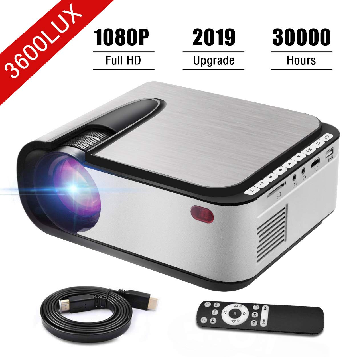 [amazon] Video Projector Seeback 1080P Full HD LED Projector 3600 ...